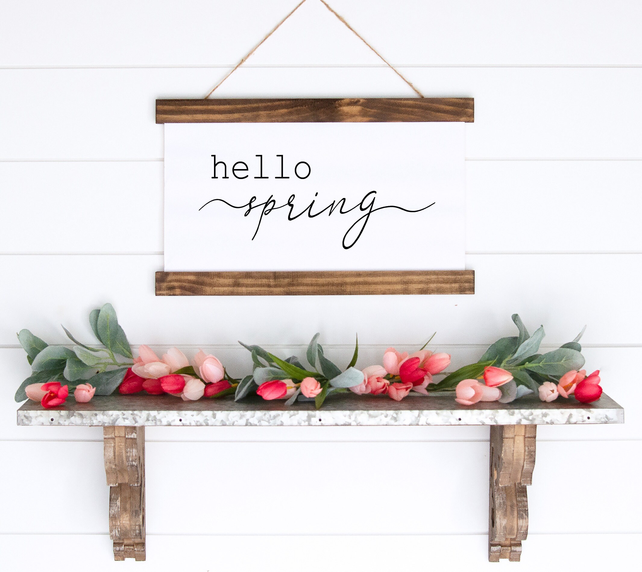Hello Spring Sign, Spring Wall Decor, Farmhouse Sign, Spring Sign ...