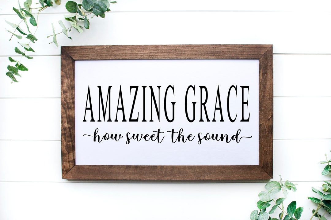 Amazing Grace Sign, How Sweet the Sound, DIY Home Decor, Printable Wall ...