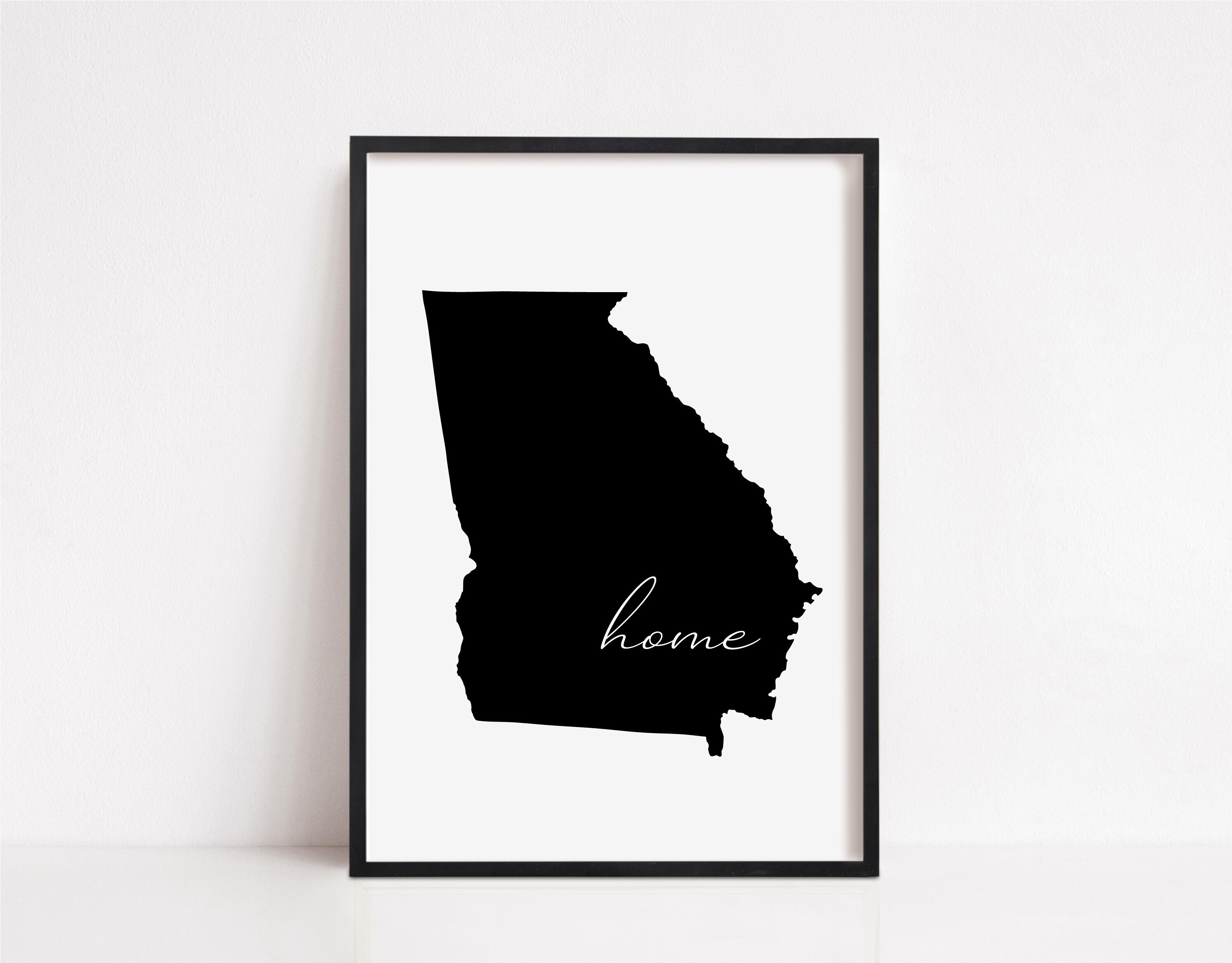 Georgia Home Sign, Georgia Outline Print, State Sign, Home, Wall Art ...