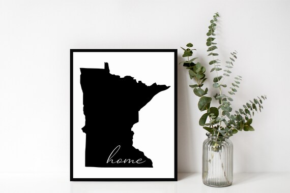Minnesota Home Sign Minnesota Outline State Sign Home Wall | Etsy