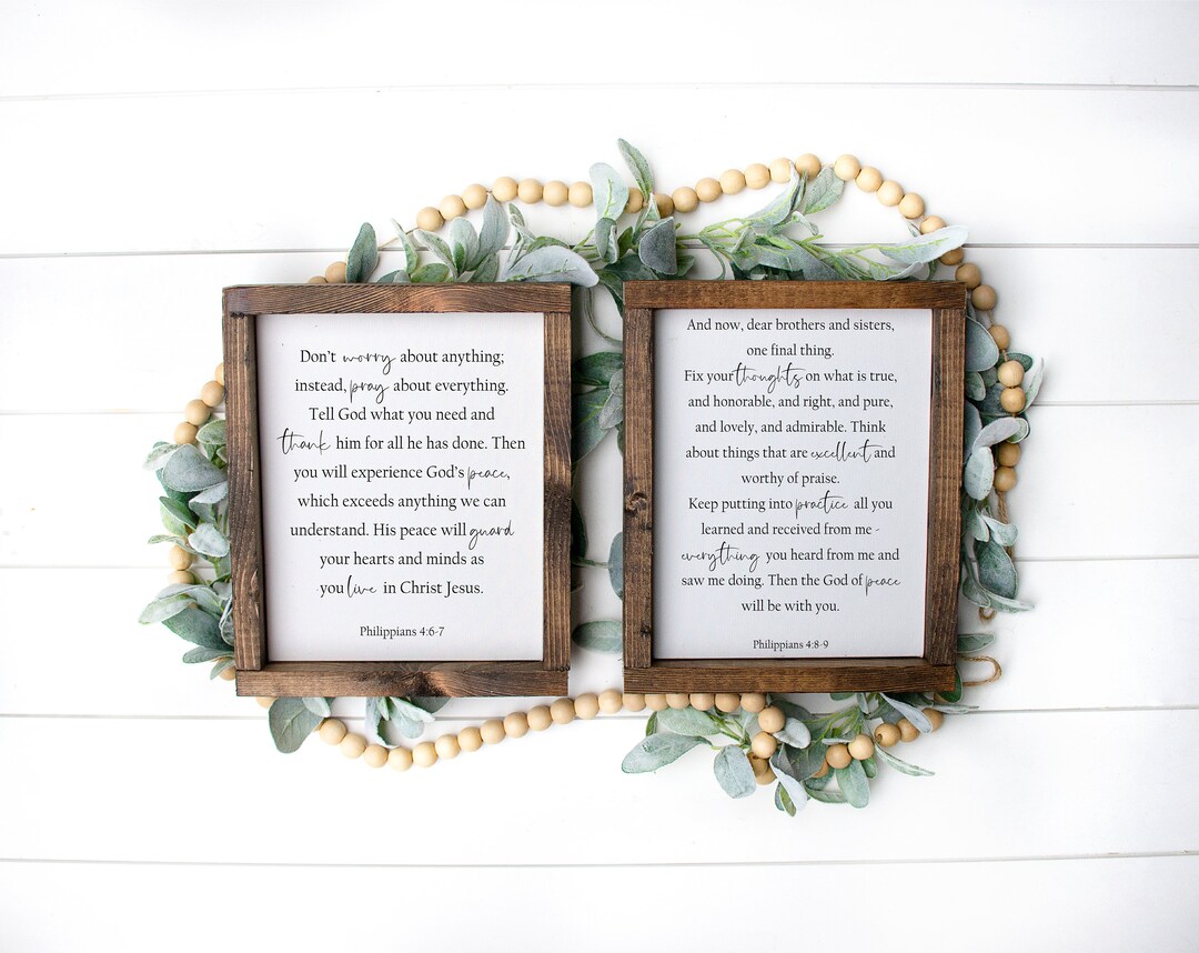 Don’t Worry About Anything Sign, DIY Home Decor, Philippians 4:6-9 ...