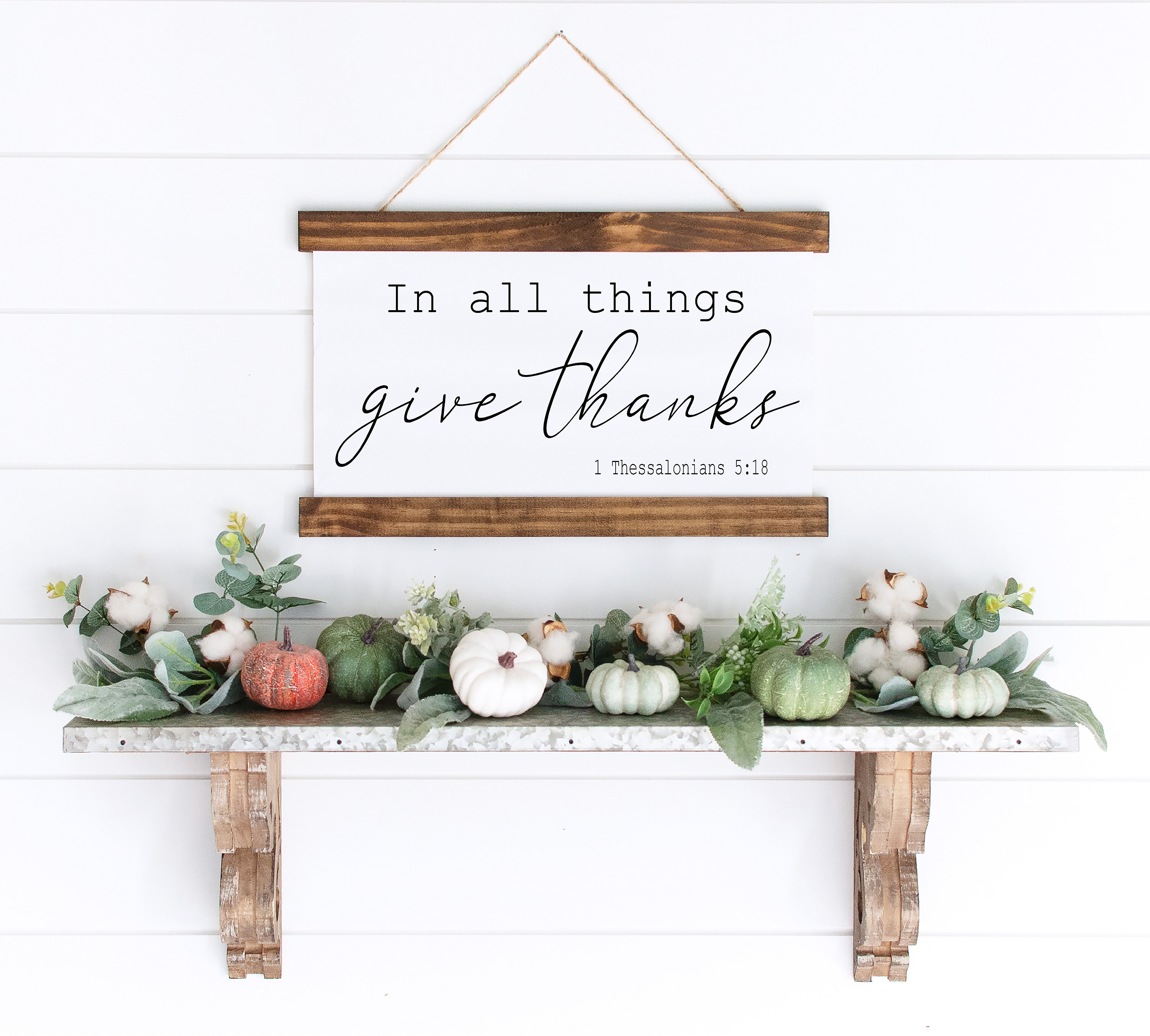 In All Things Give Thanks Sign, Fall Wall Decor, Farmhouse Sign, Fall ...