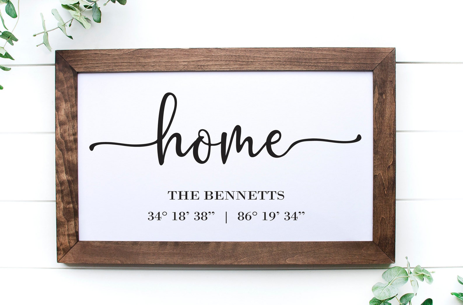 Home Sign, GPS Coordinates, Custom Sign, DIY Home Decor, Family Home ...