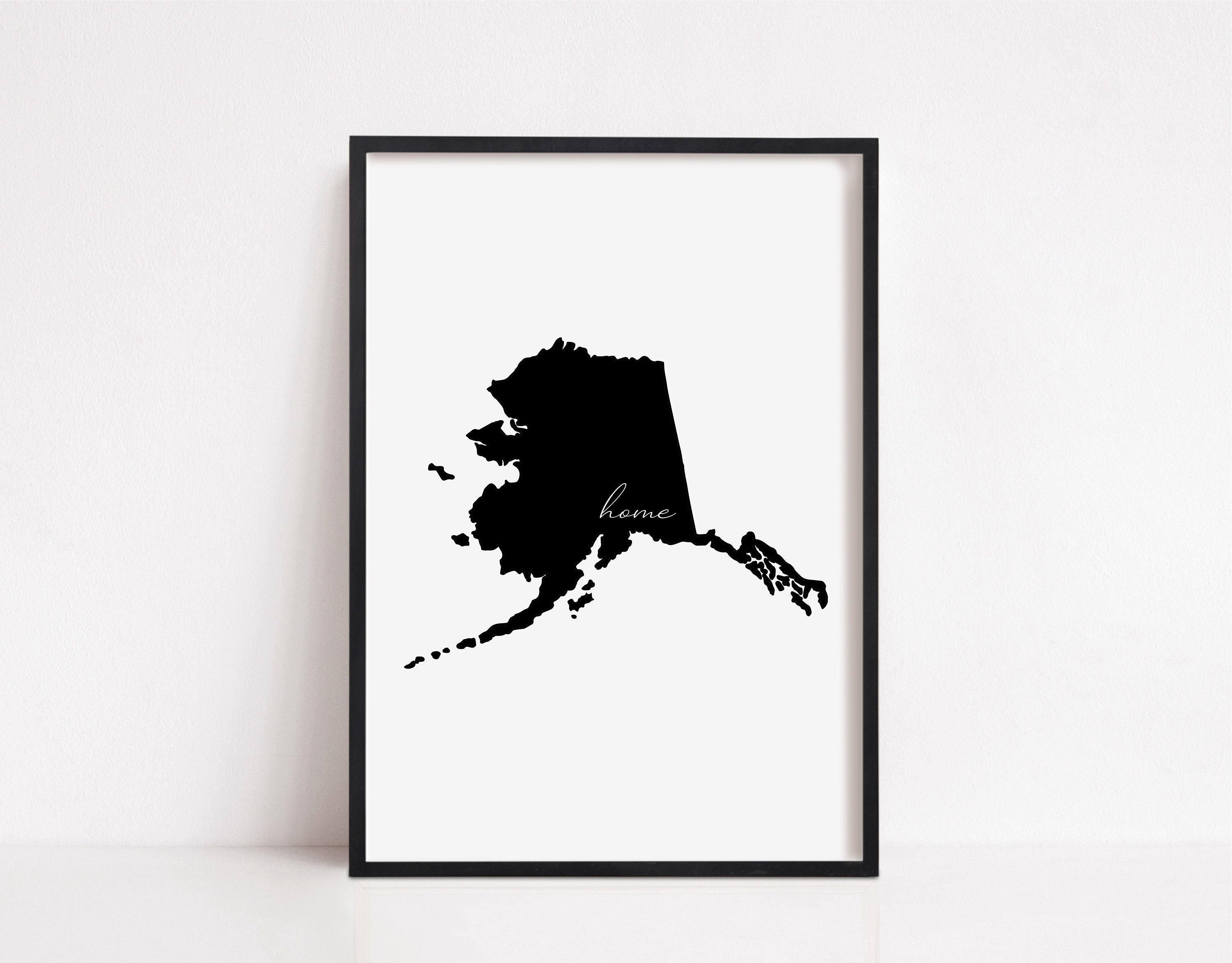 Alaska Home Sign Alaska Outline Print State Sign Home Wall - Etsy