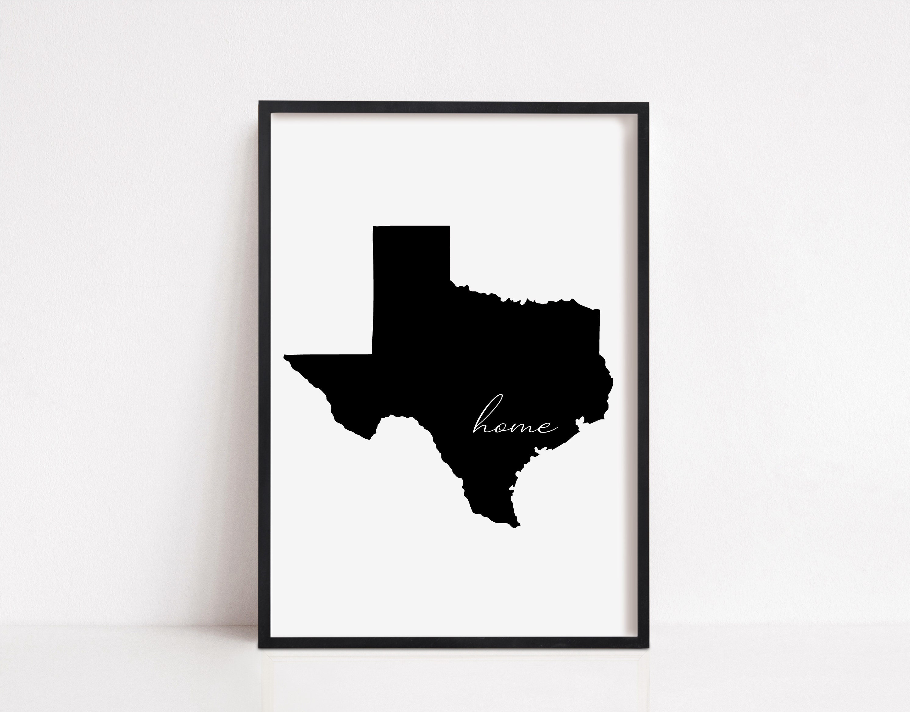 Texas Home Sign, Texas Outline Print, State Sign, Home, Wall Art ...