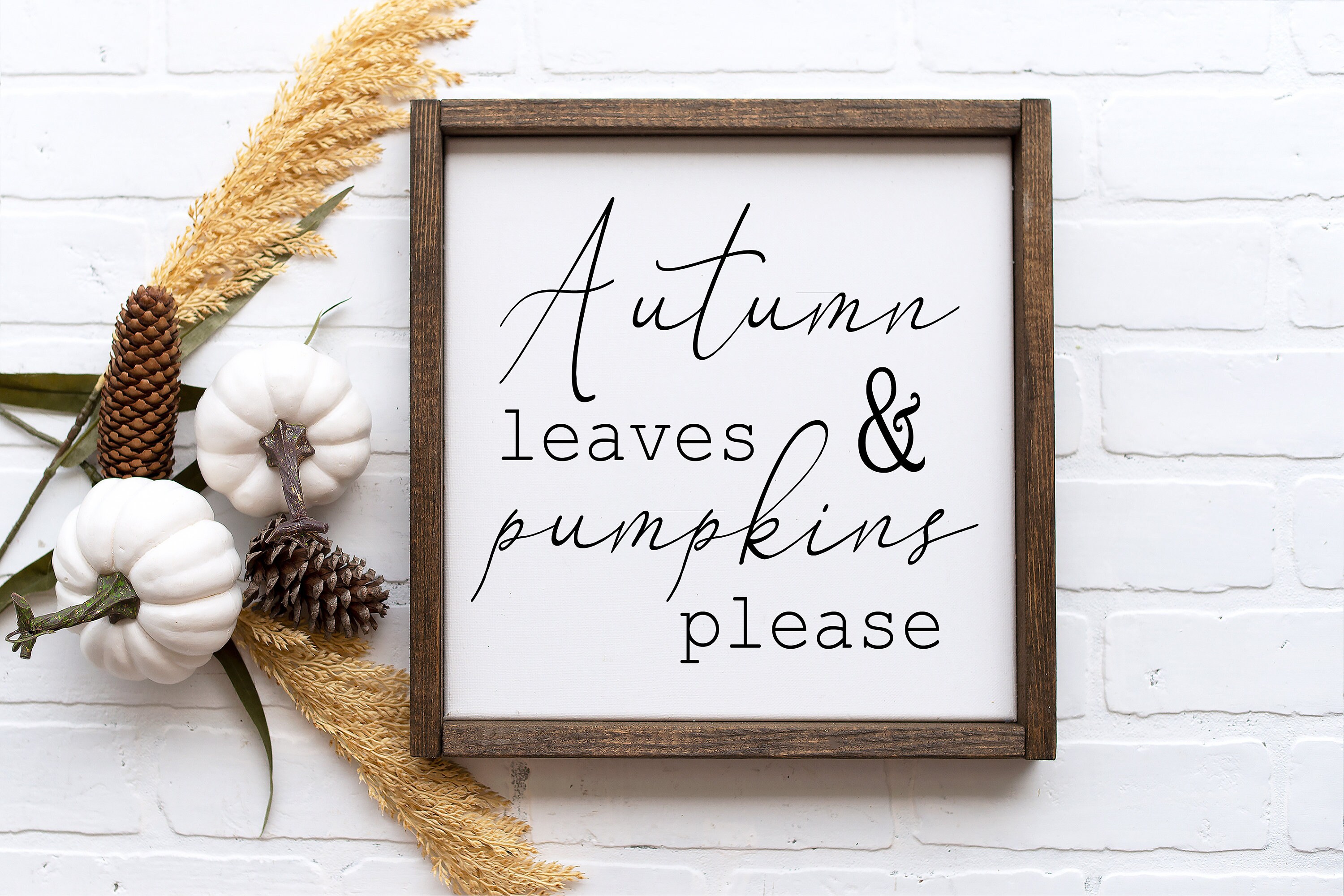 Autumn Leaves and Pumpkins Please Sign, Fall Wall Decor, Autumn Decor ...