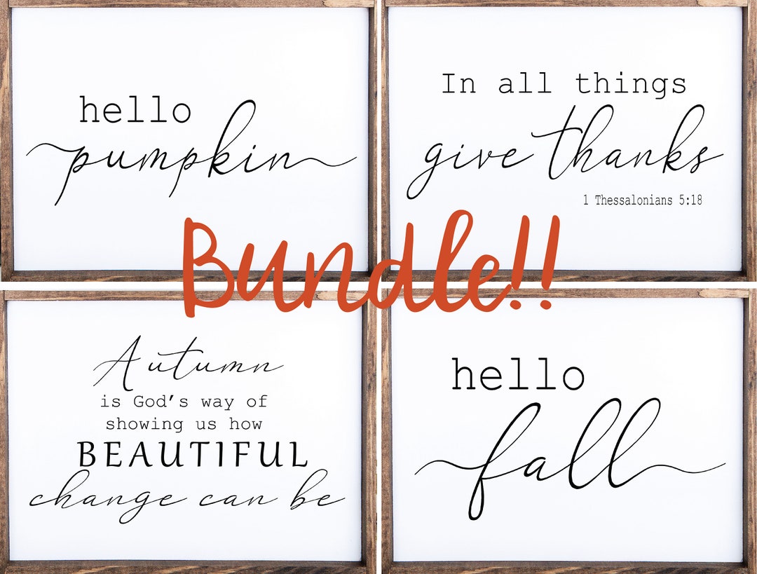 Fall Sign Bundle, Fall Wall Decor, Farmhouse Sign, Fall Sign, Autumn ...