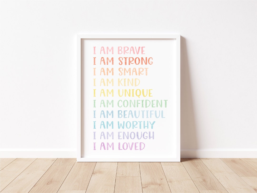 Kids Affirmations Poster, I Am Affirmations, Classroom Wall Art ...