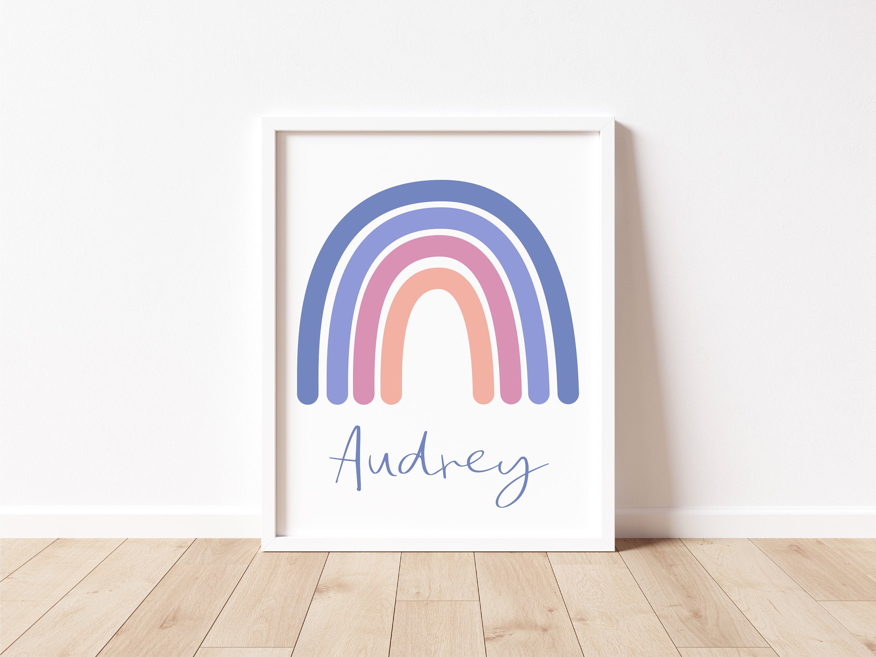Rainbow Nursery Art, Rainbow Name Sign, Nursery Name Print, Rainbow ...
