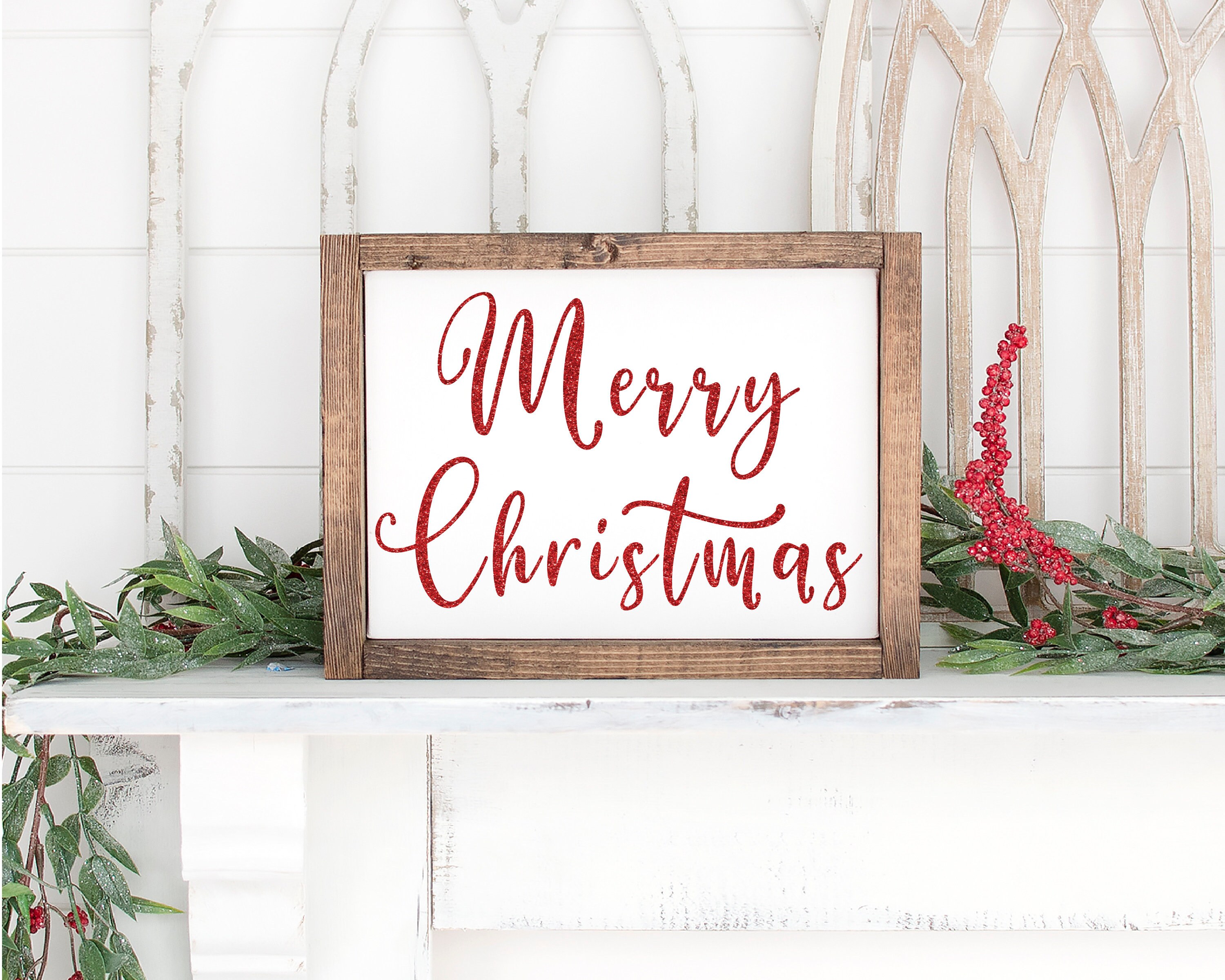 Merry Christmas Sign, DIY Home Decor, Christmas Print Wall Art, Merry ...
