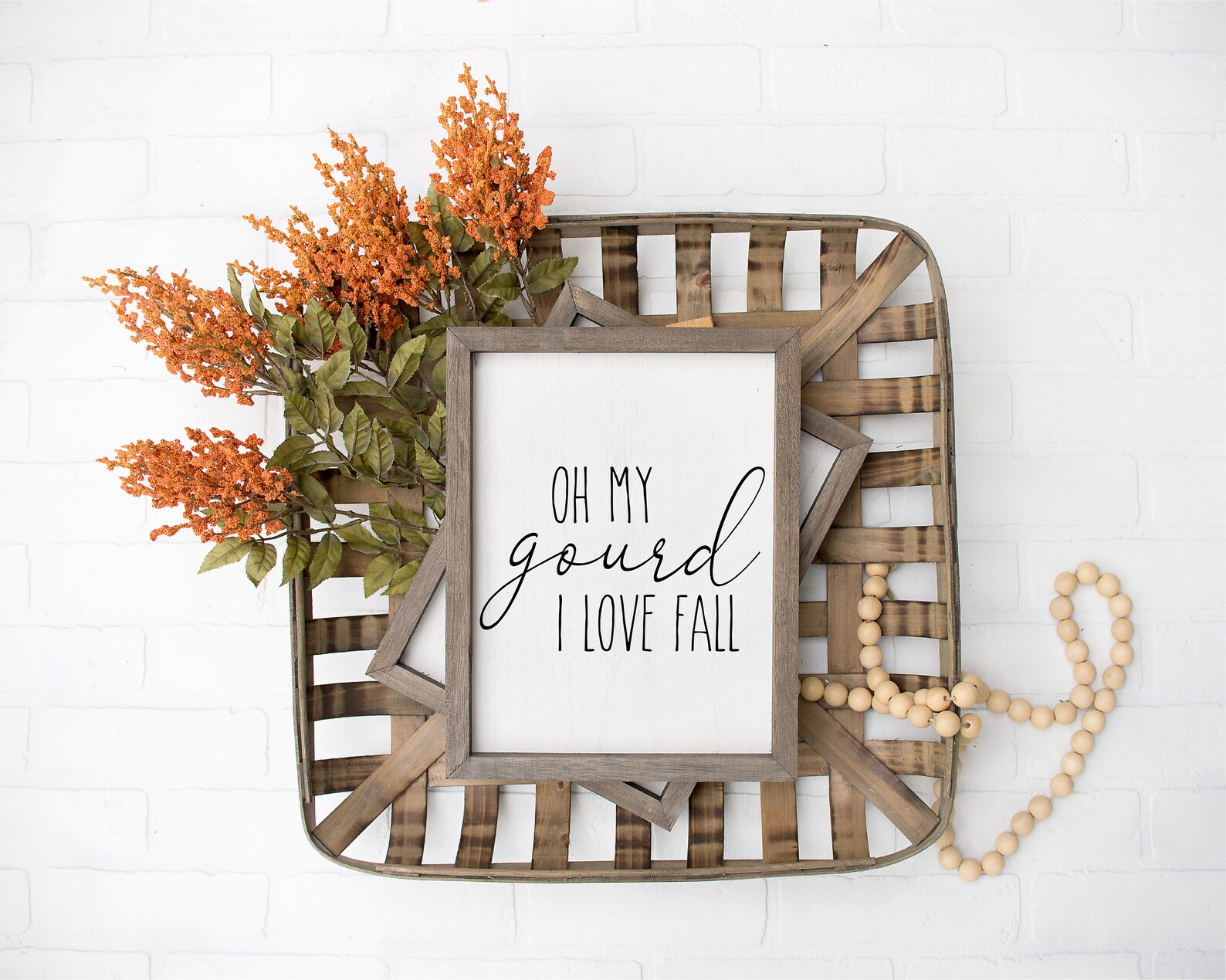Oh My Gourd I Love Fall Sign, Fall Wall Decor, Gourd Sign, Farmhouse ...
