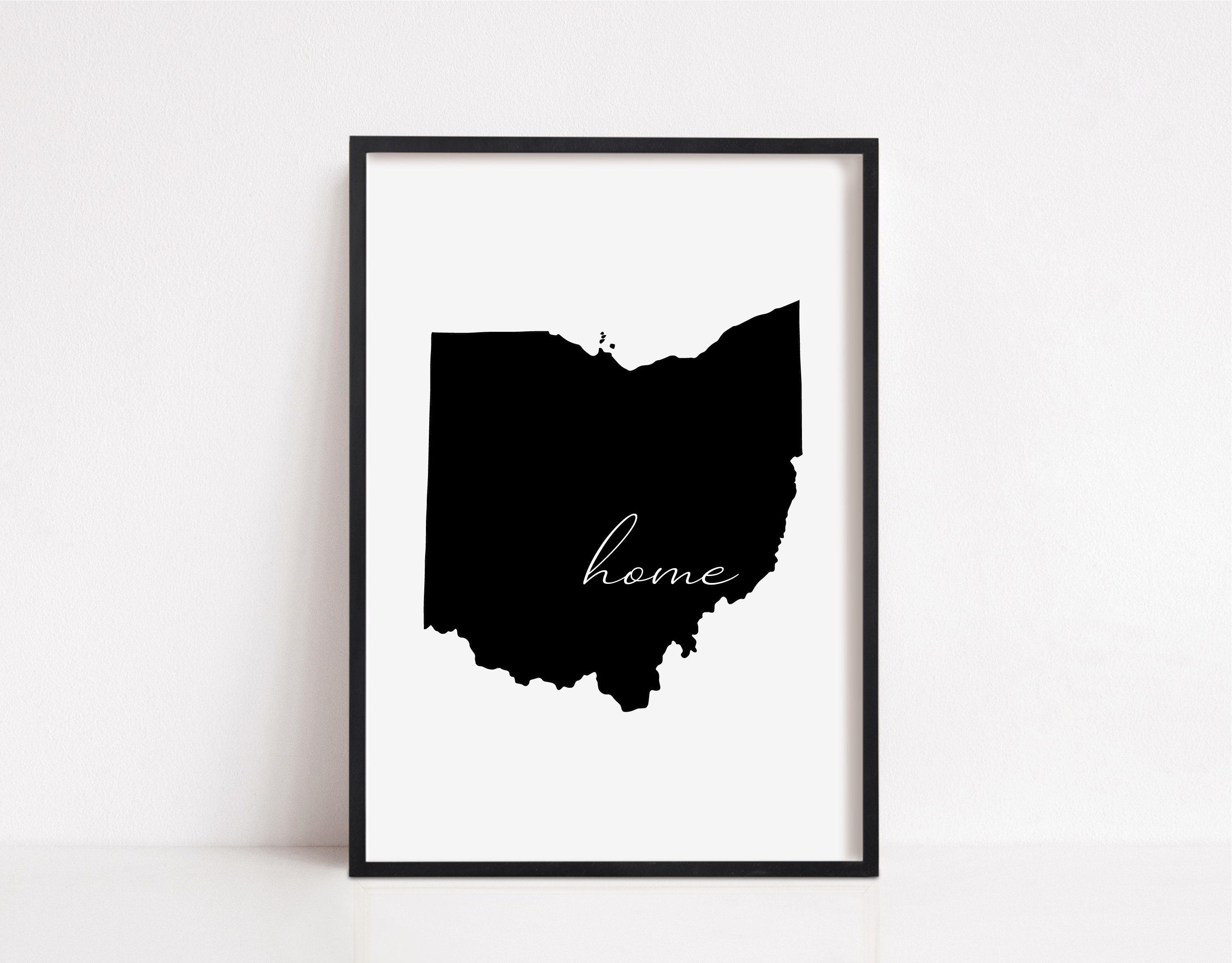Ohio Home Sign, Ohio Outline Print, State Sign, Home, Wall Art, Modern ...