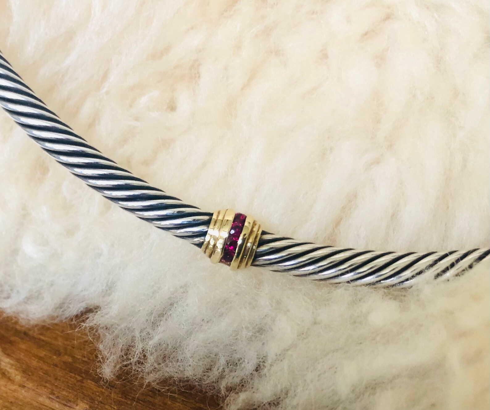 David Yurman Ruby 14k Gold Sterling Silver and Ruby Two-tone | Etsy