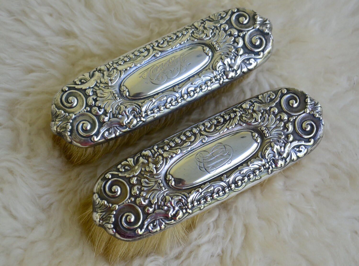 Antique Tiffany & Co. Sterling Silver Brush Set, Lion Motif, Tiffany ...