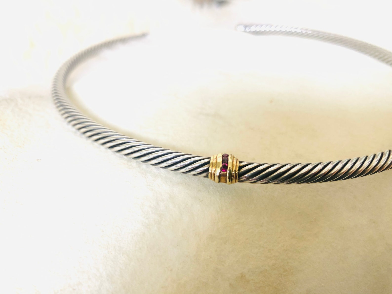 David Yurman Ruby 14k Gold Sterling Silver and Ruby Two-tone | Etsy