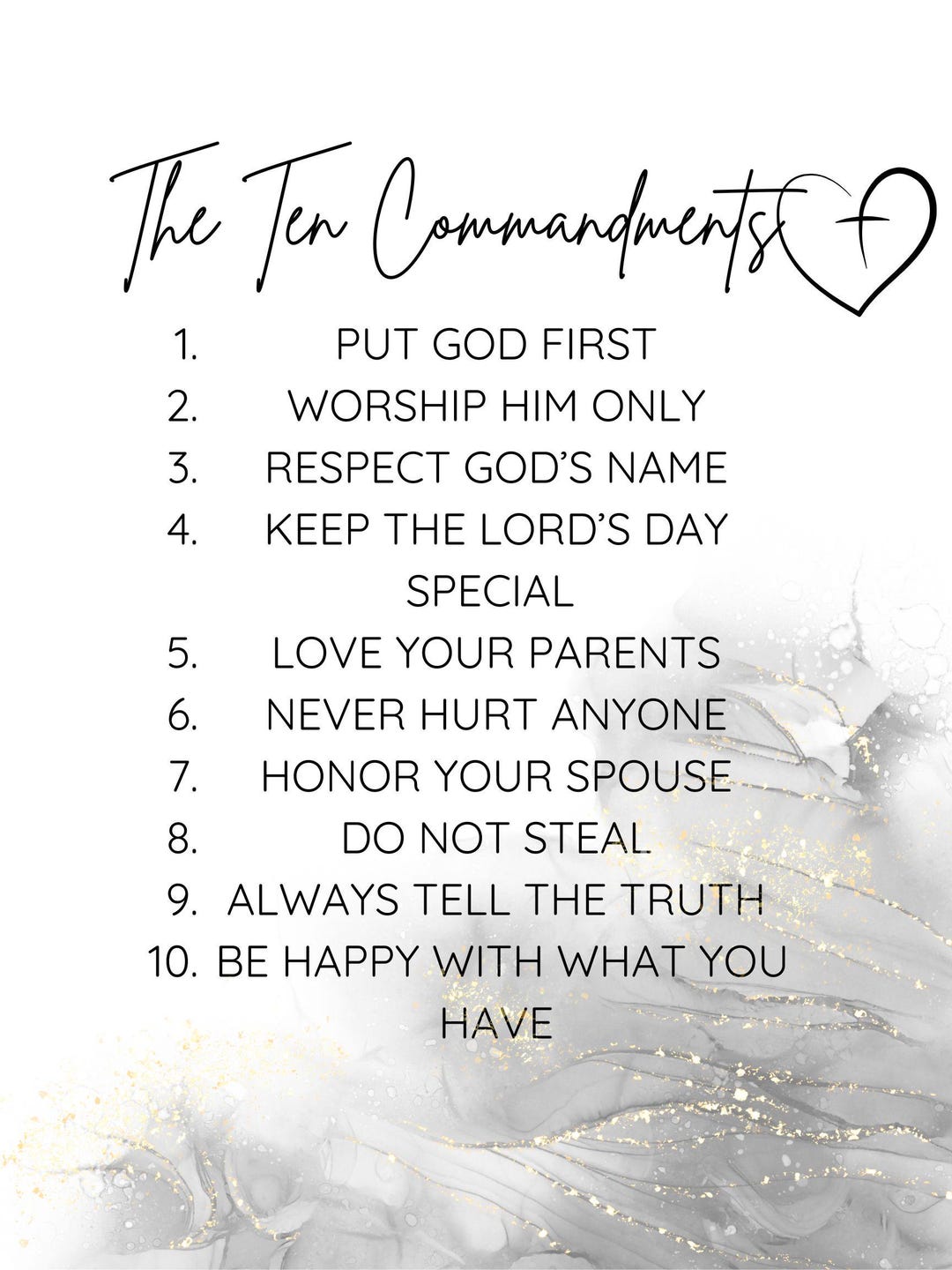 Catholic Prayers and Ten Commandments - Etsy