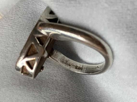 925 wood inlay Celtic tribal ring - Gem