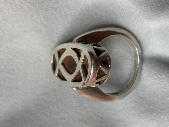 925 wood inlay Celtic tribal ring - Gem