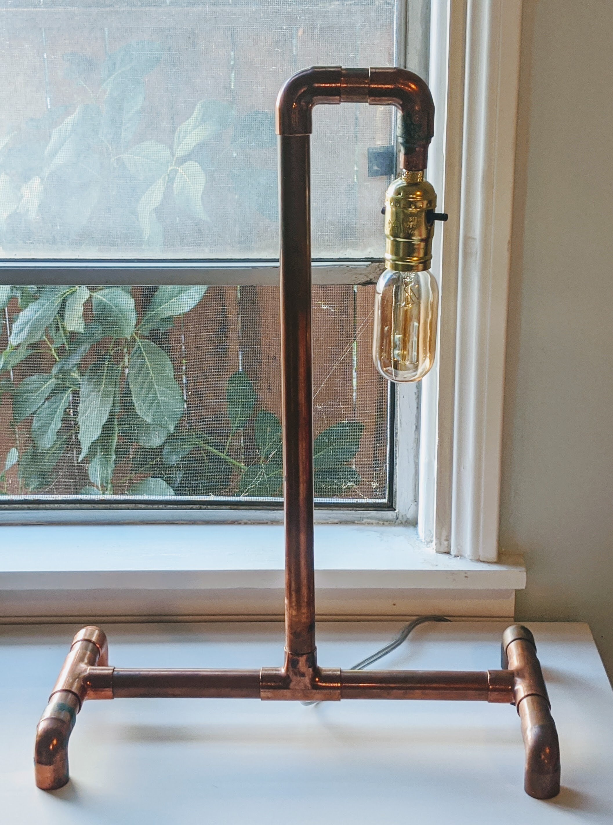 Industrial Copper Pipe Lamp - Etsy