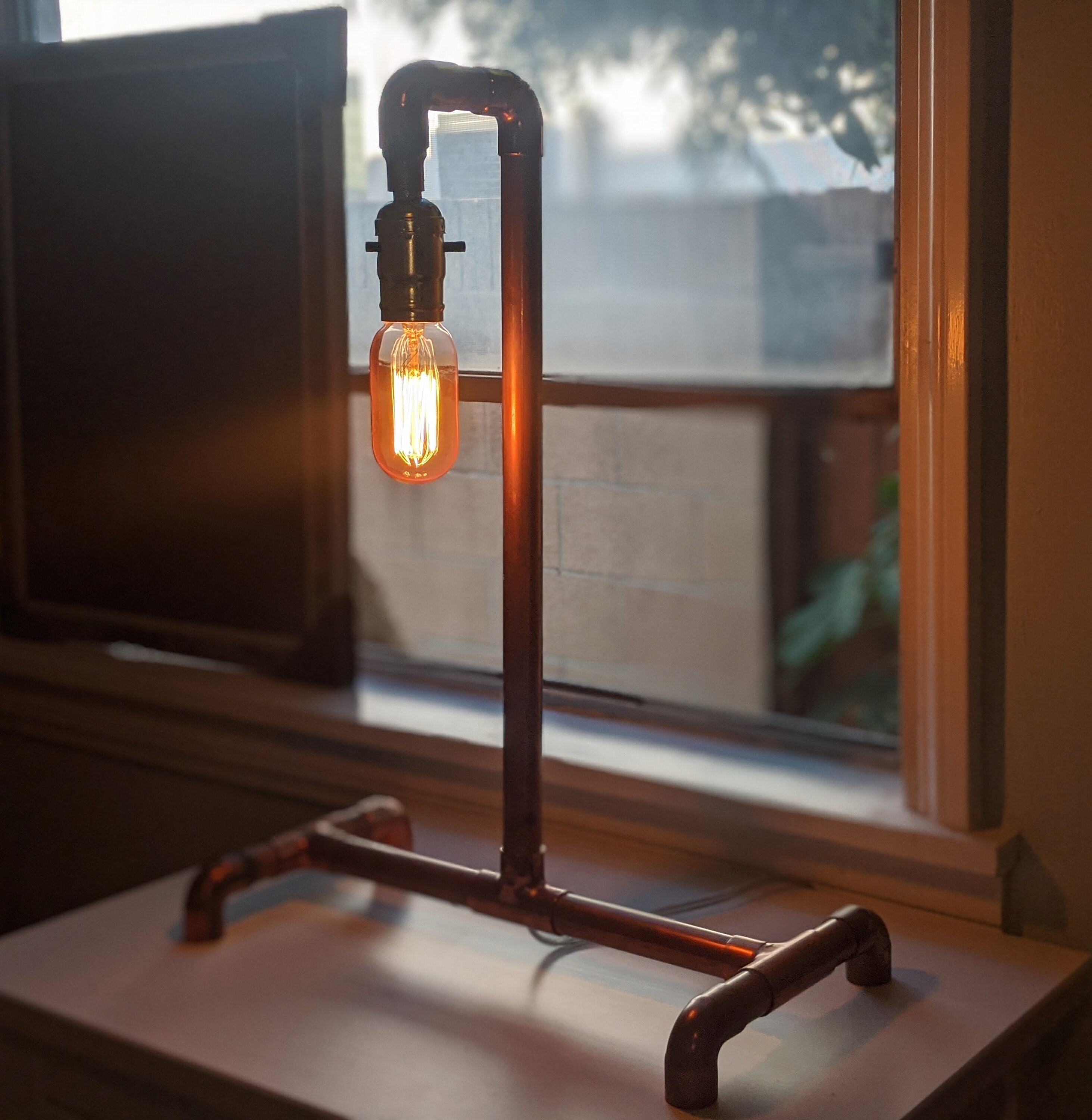 Industrial Copper Pipe Lamp - Etsy