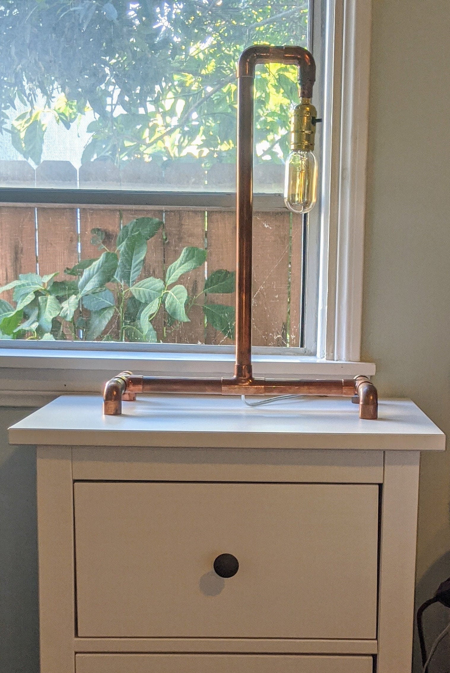 Industrial Copper Pipe Lamp | Etsy