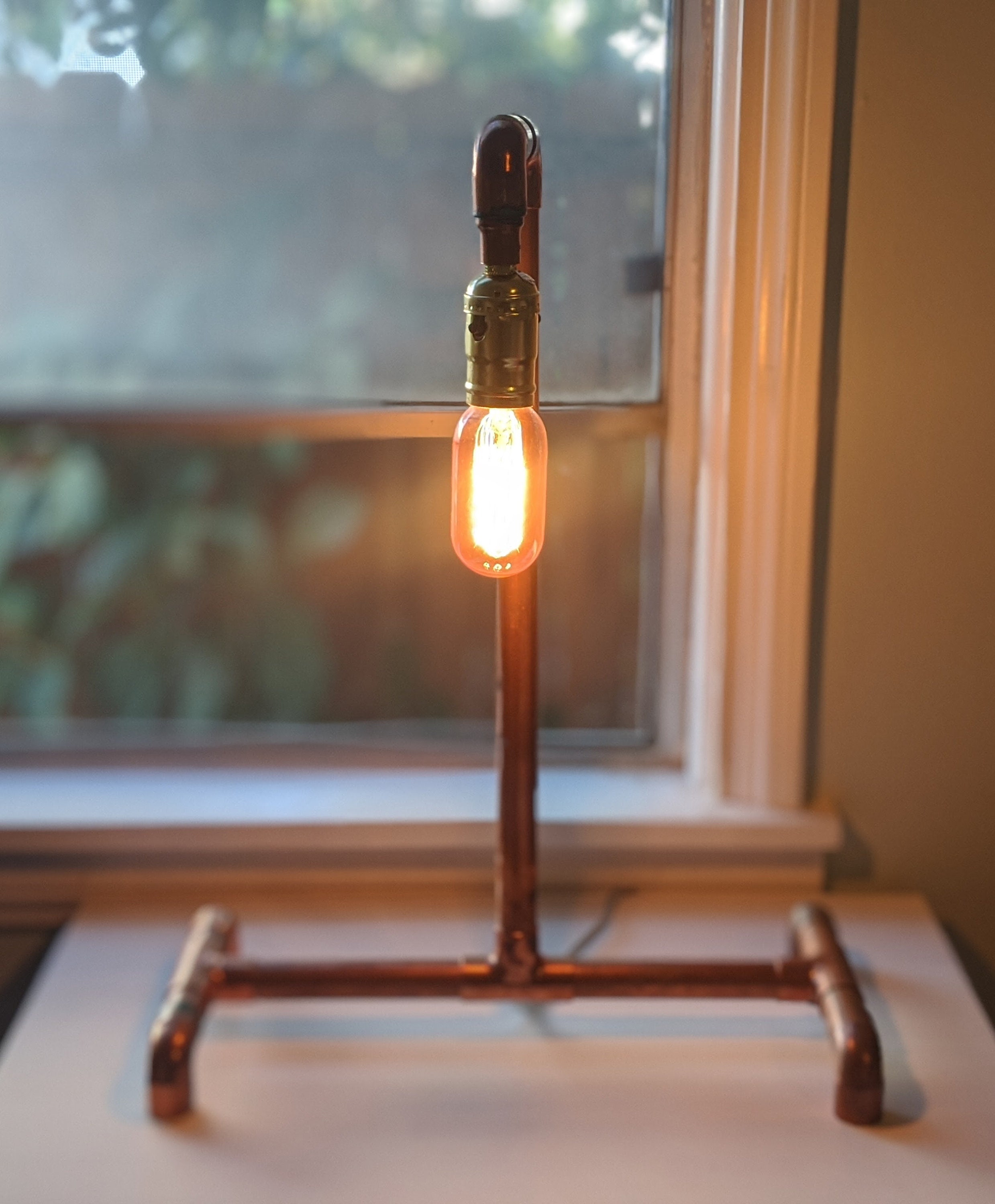 Industrial Copper Pipe Lamp | Etsy