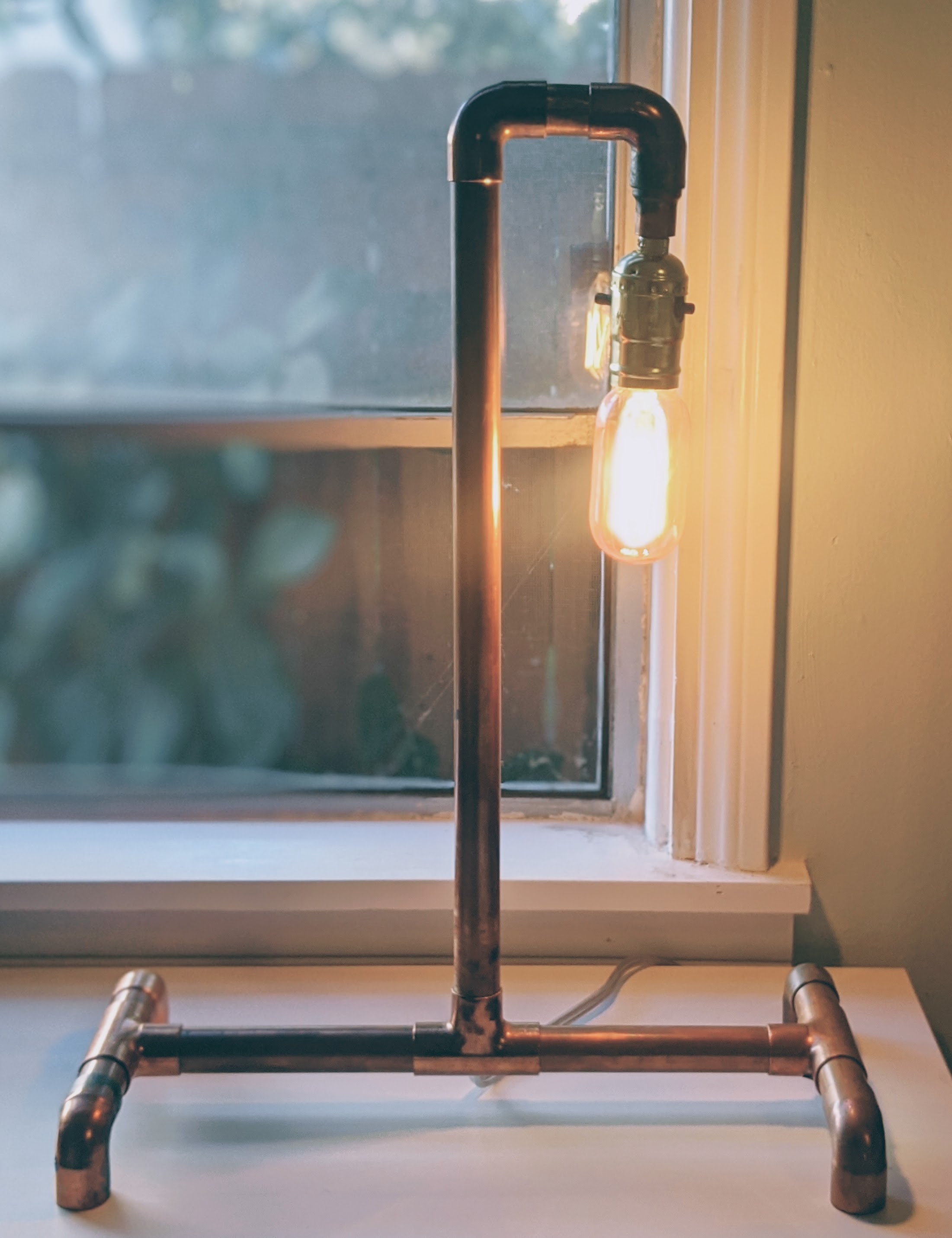 Industrial Copper Pipe Lamp - Etsy