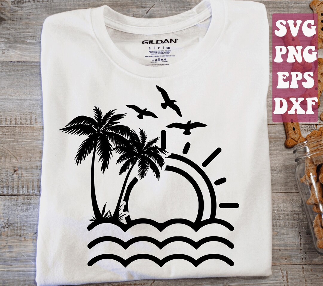 Palmeras svg, sol svg, vacaciones svg, verano svg, tropical svg, océano ...