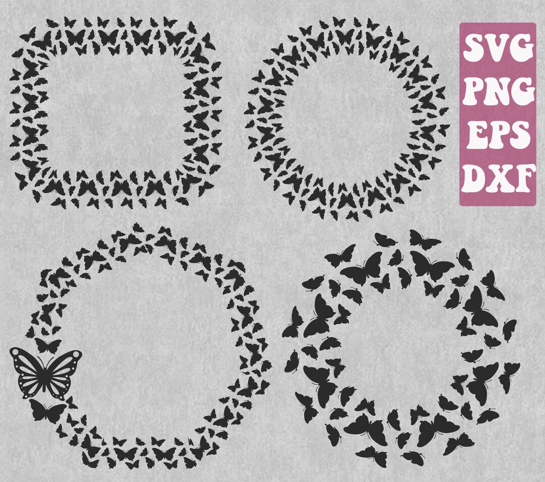 Butterfly Svg Butterfly Circle Svg Butterfly Silhouette - Etsy UK