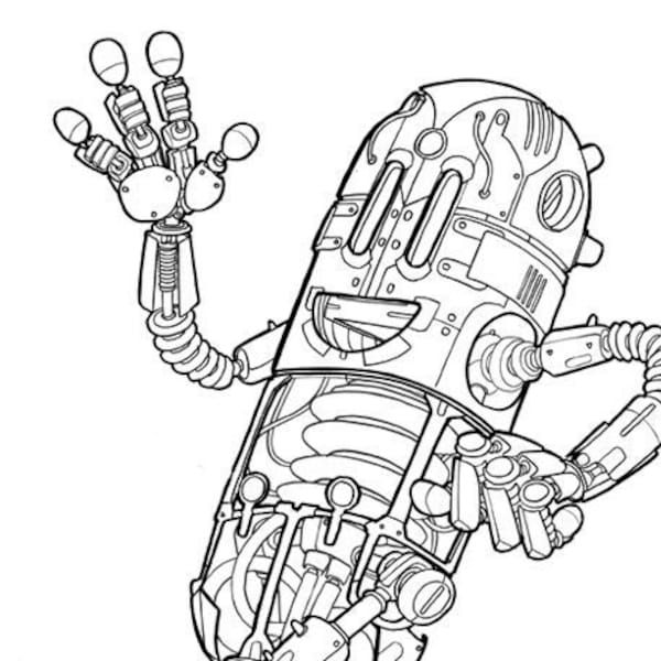 Robot Bird Toucan Coloring Page, Child Coloring, Coloring Page - Etsy