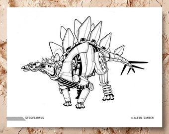 Robot Dinosaur Coloring Page - Etsy