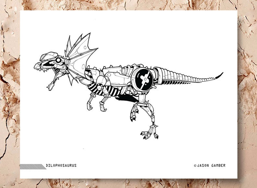 Robot Dinosaur Coloring Page, Dilophosaurus, Robosaur, Dinosaur, Child ...
