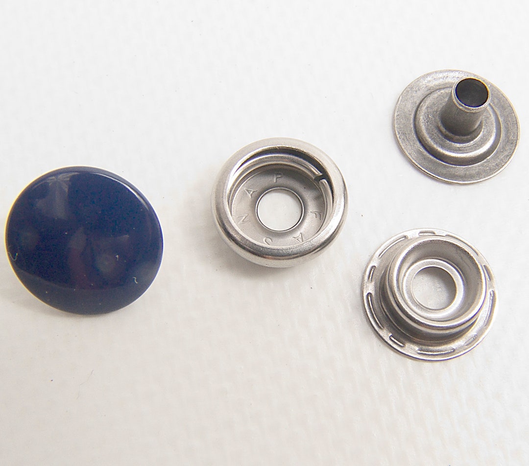 Snap Set W/ Different Color Caps Enamel Finish on Cap, 10 Piece Set ...