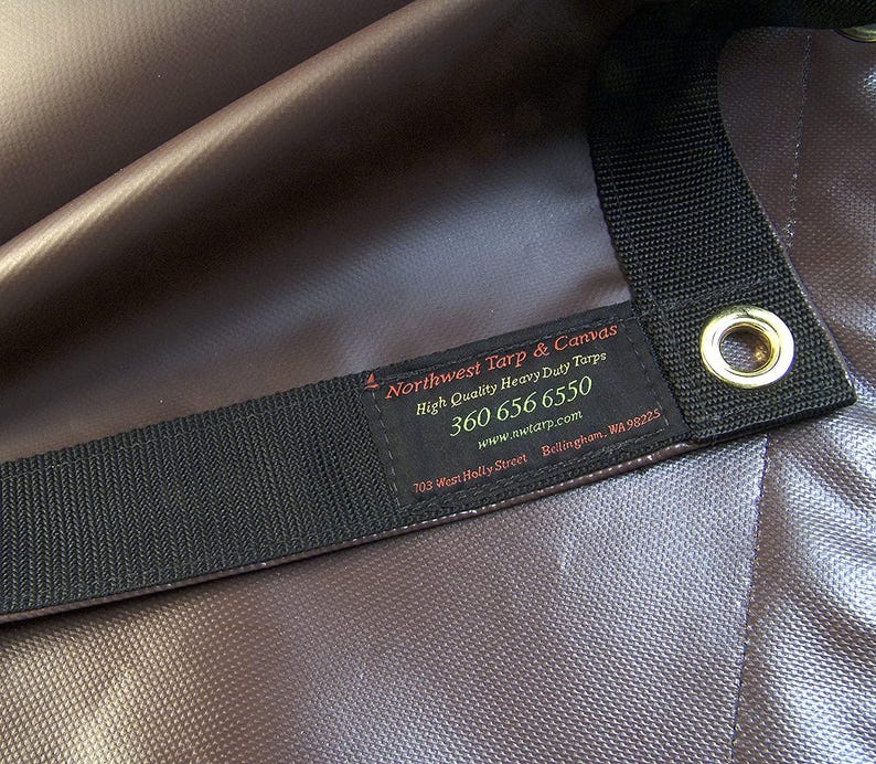 Tarp, Heavy Duty, Brown, Waterproof, 18 Oz. Vinyl W/ Reinforced Edges ...