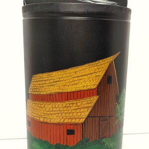 Hand Painted Can With Farm Scene - Etsy