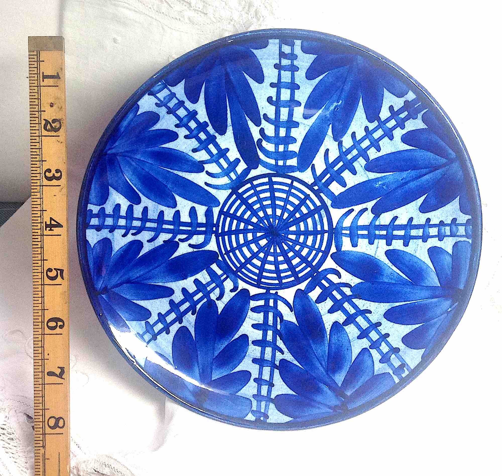 Manises Pottery Wall Plate Art Pottery Plaque Signed Blue and White ...