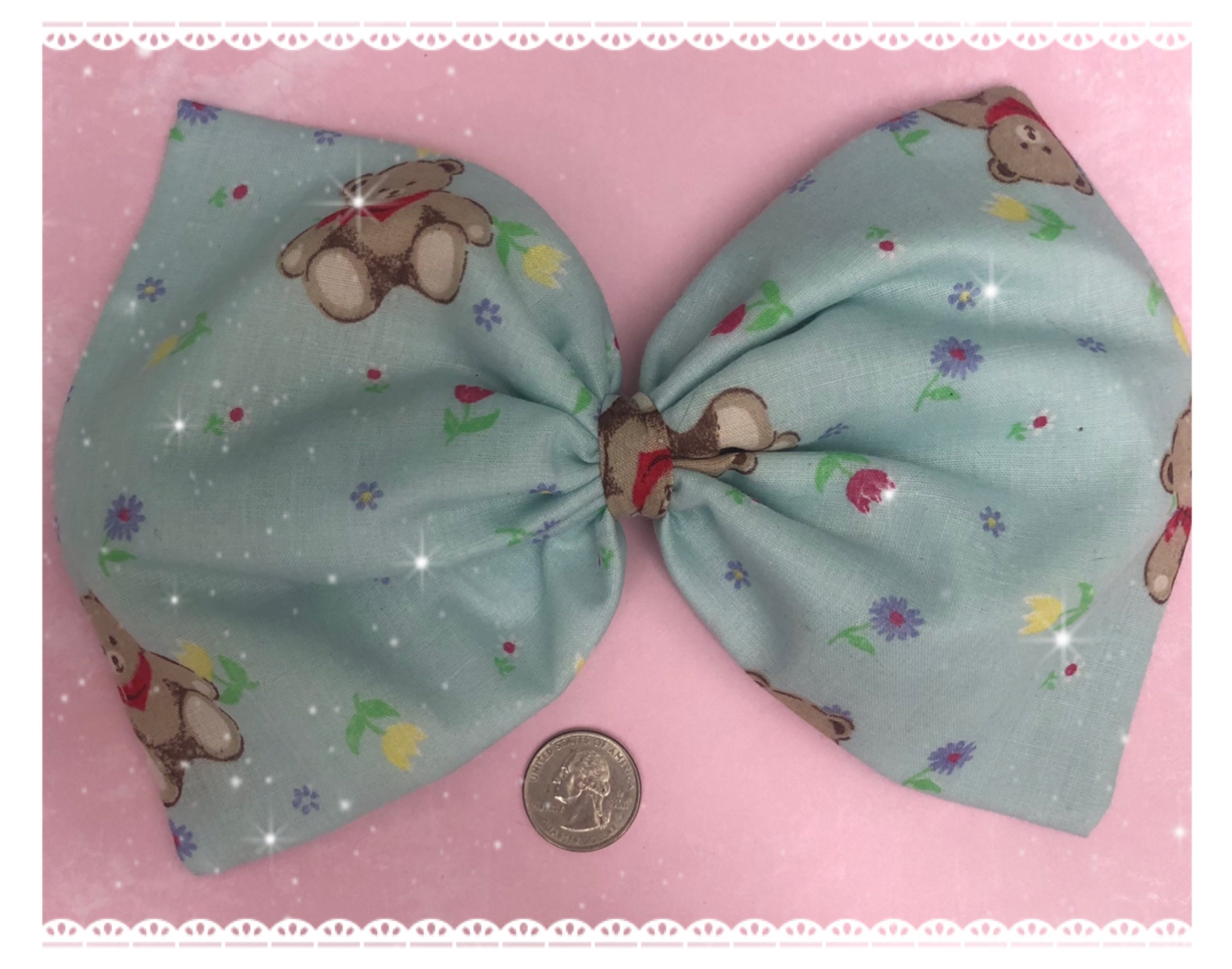 Teddy Bear Hair Bow - Etsy
