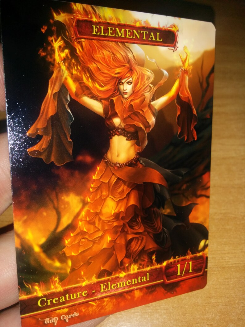 3x Red Elemental 6 Custom Altered Tokens - Etsy