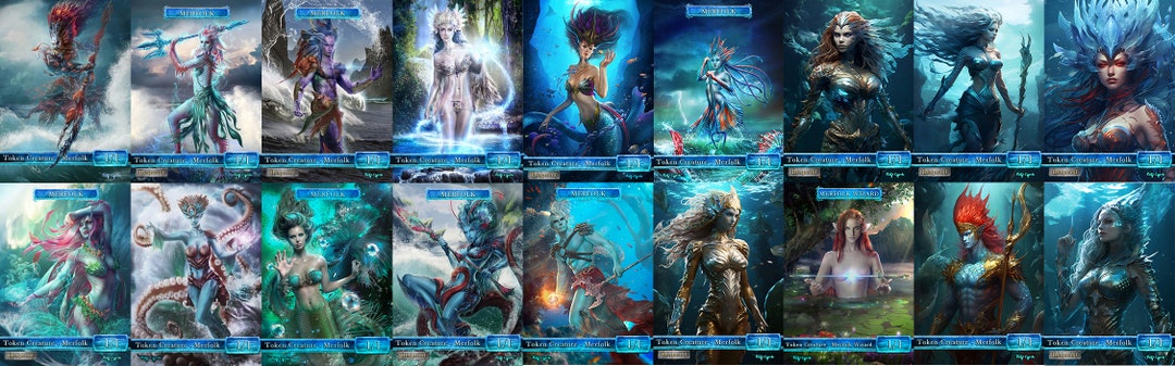 Merfolk Tokens Mega Pack TCG Tokens Custom Altered - Etsy
