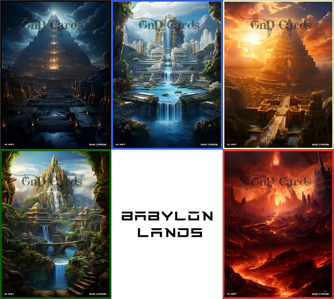 Babylon Set of Non-foil Altered Basic Lands MTG - Etsy