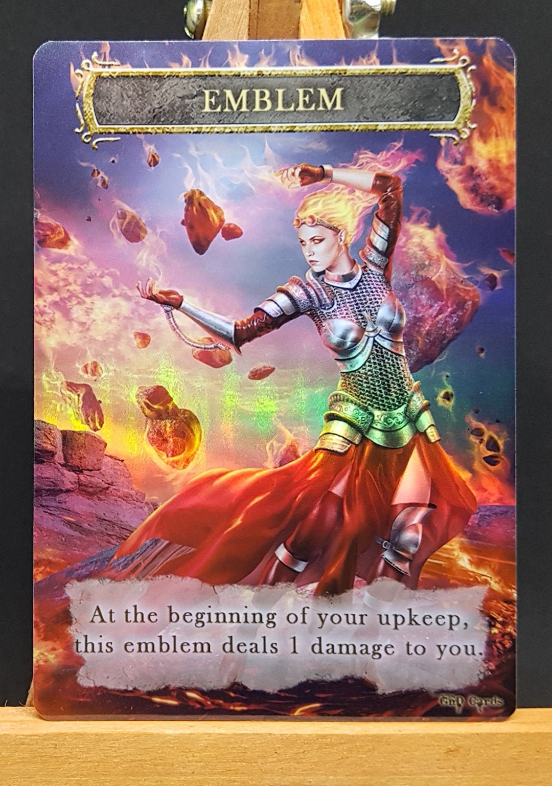 1x *FOIL LAMINATED* Chandra Awakened Inferno Emblem #1 Custom Altered ...
