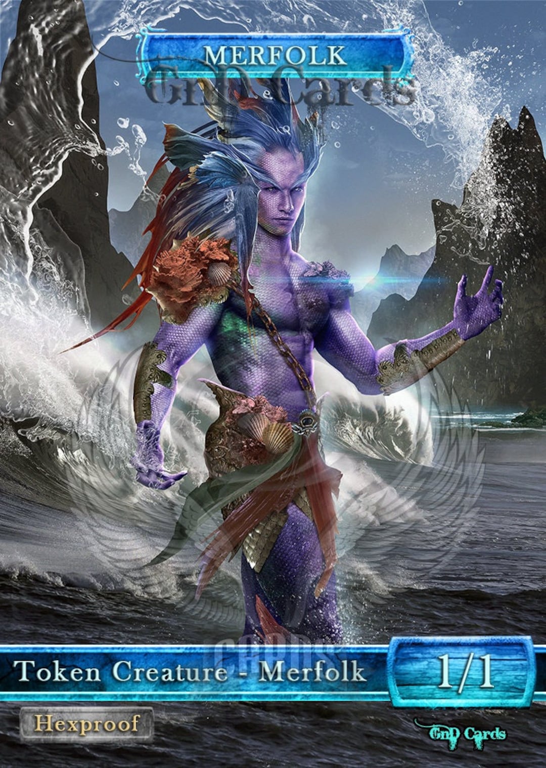 Merfolk #3 Hexproof TCG Token Custom Altered - Etsy