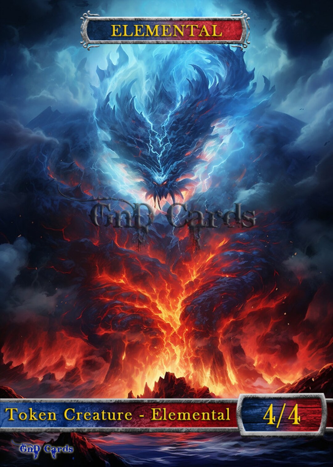 Red Blue Elemental #3 TCG Token Custom Altered - Etsy