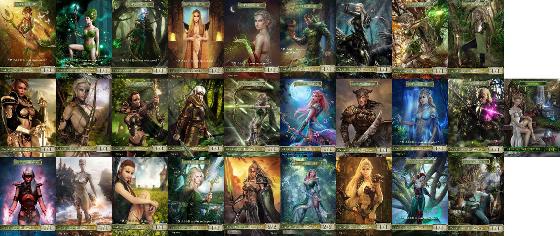 Full Set of Elf Tokens MTG - Etsy
