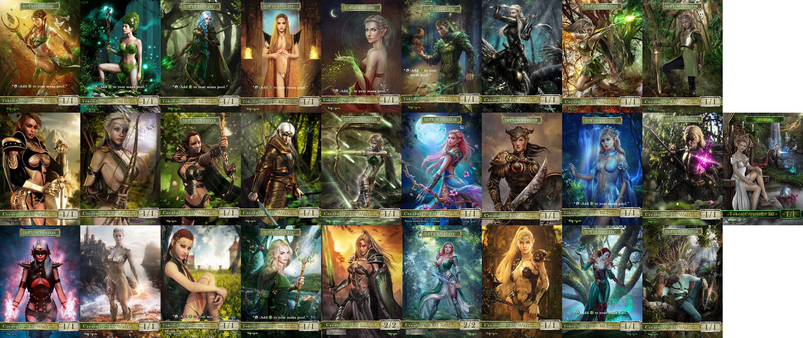 Full Set of Elf Tokens MTG - Etsy