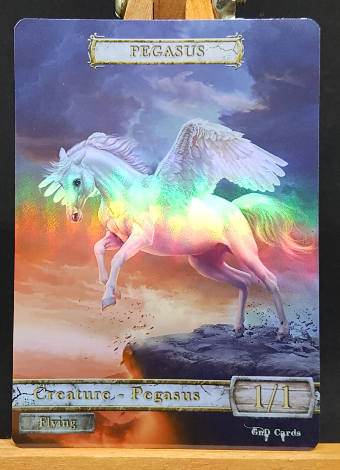 1x Pegasus #1 *FOIL LAMINATED* Custom Altered Token - Etsy