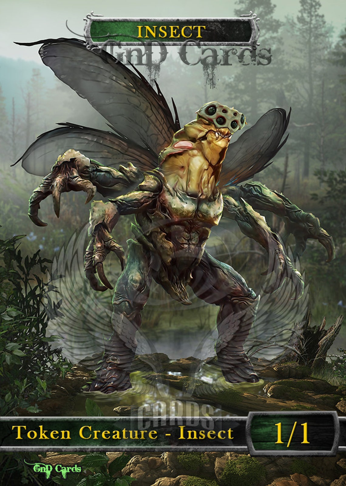 Insect #7 Green Black TCG Token Custom Altered - Etsy