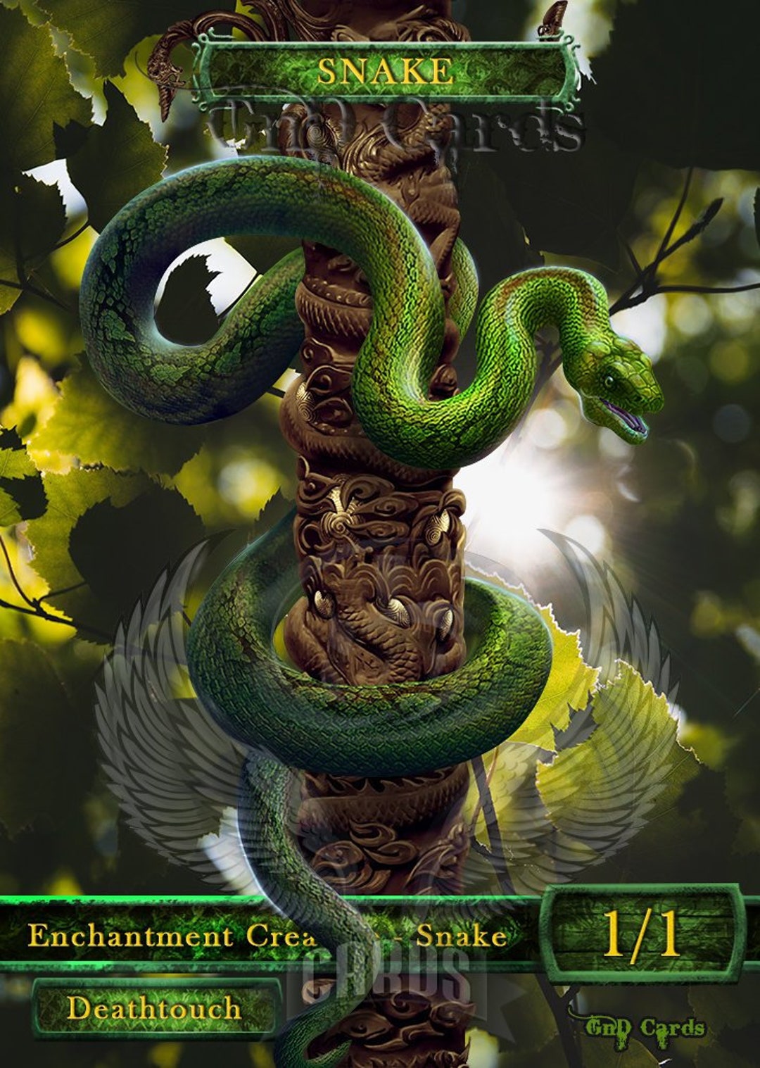 3x Snake 5 Custom Altered Tokens - Etsy