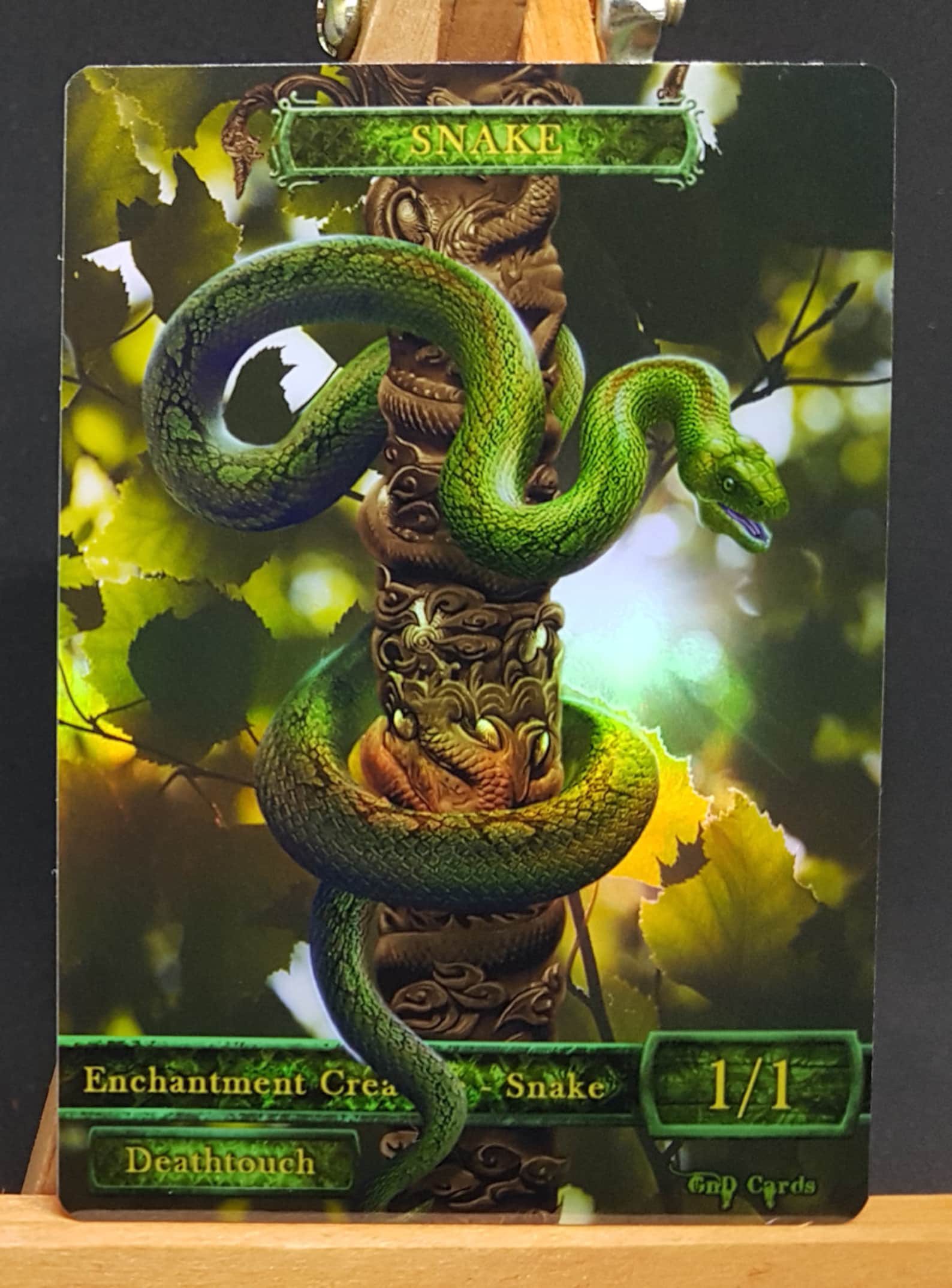 1x Snake 5 FOIL LAMINATED Custom Altered Token | Etsy