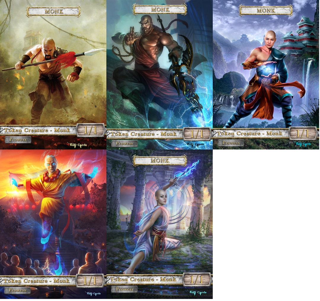 Monk Pack Custom Altered Tokens MTG for Monastery Mentor - Etsy
